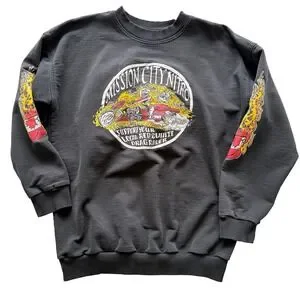 Vintage | Shirts | Mission City Nitro Drag Racing Sweatshirt Xl Black ...